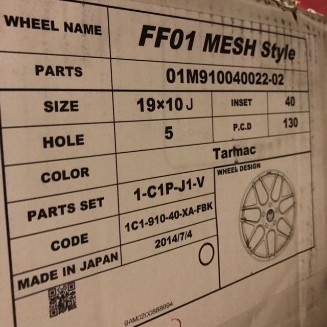 1 year old Original HRE FlowForm FF01 19" Rims for Porsche Cayman ...