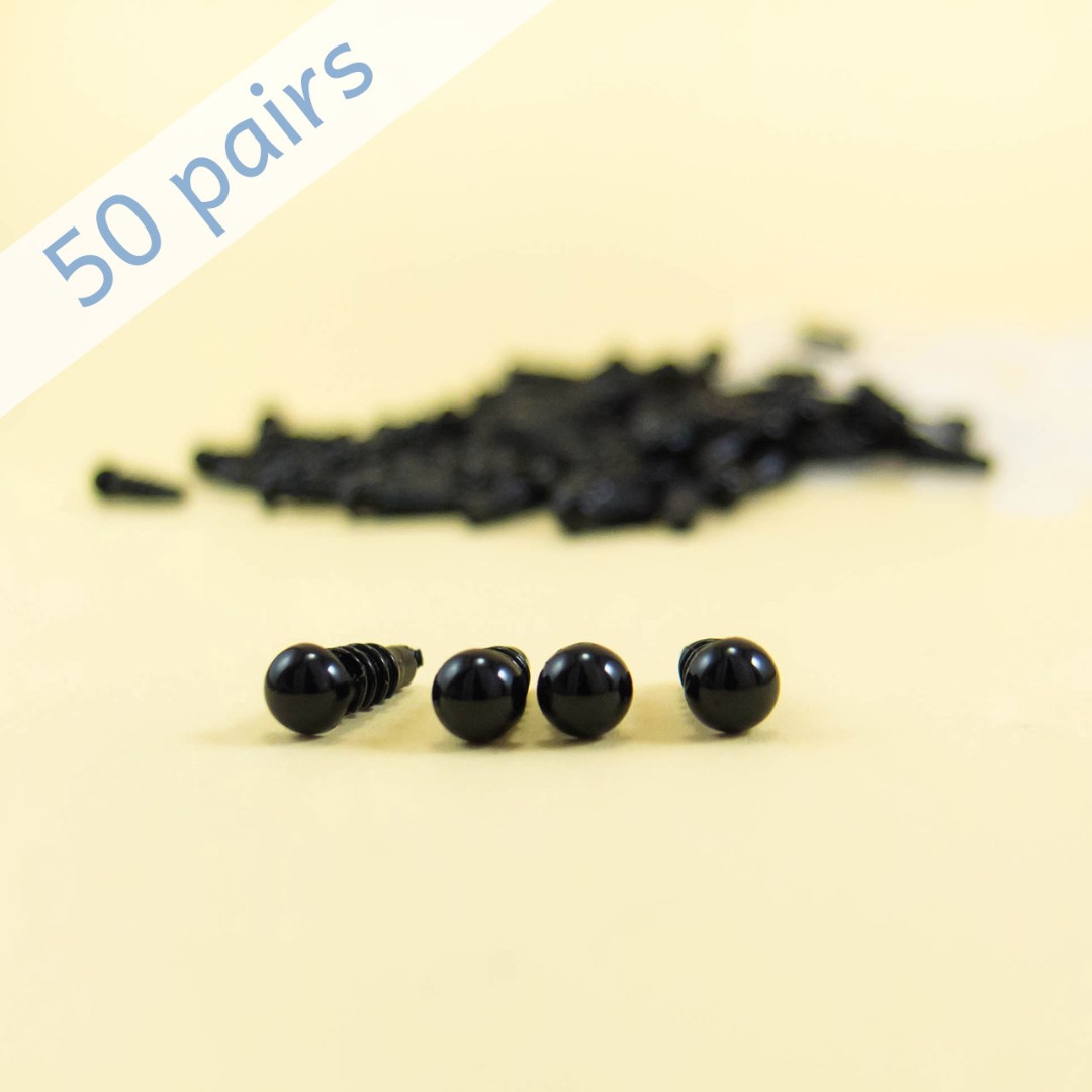 5mm black safety eyes - 50 pairs, Design & Craft, Craft Supplies ...