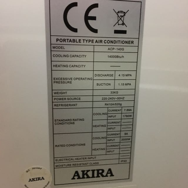 Akira Portable Aircon, TV & Home Appliances, Air Conditioners & Heating ...