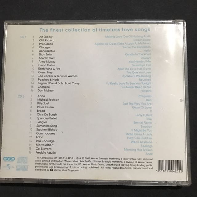 CD The Finest Collection Of Timeless Love Songs, Hobbies & Toys, Music ...