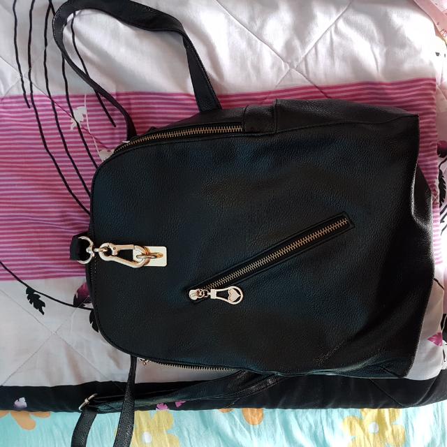 Multi-functional Black Chic Backpack, Women's Fashion, Bags & Wallets ...