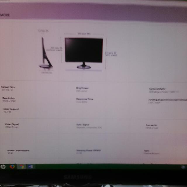 Samsung 23" LED Monitor Syncmaster SA550, S23A550H, Computers & Tech ...