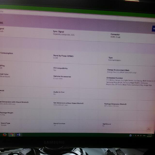 Samsung 23" LED Monitor Syncmaster SA550, S23A550H, Computers & Tech ...