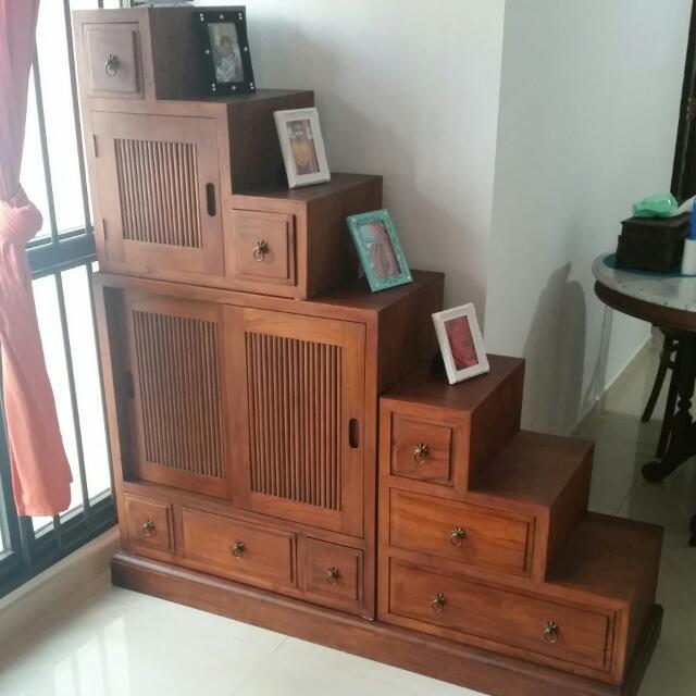 Teak wood Step cabinet, Furniture & Home Living, Furniture, Shelves ...