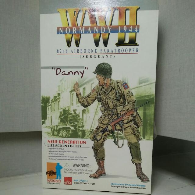 WWII 82nd Airborne Paratrooper Sergeant "Danny" Dragon Action Figure 1/ ...