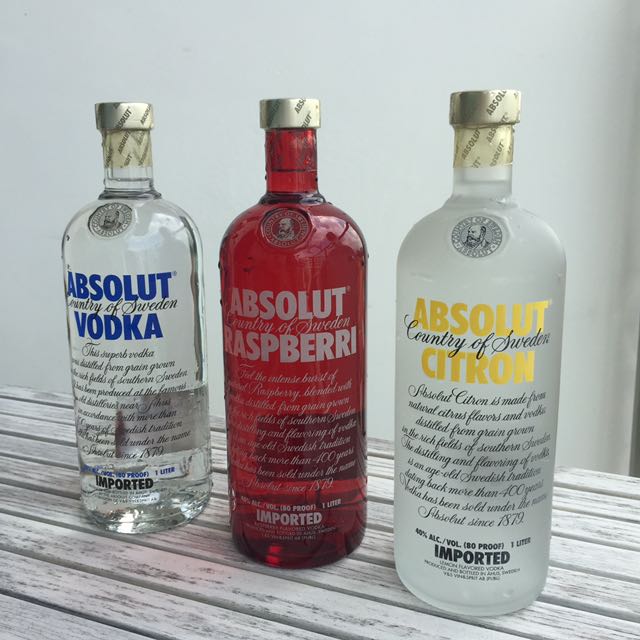 Absolut Vodka Bottles (Set Of 3), Furniture & Home Living, Home Decor ...
