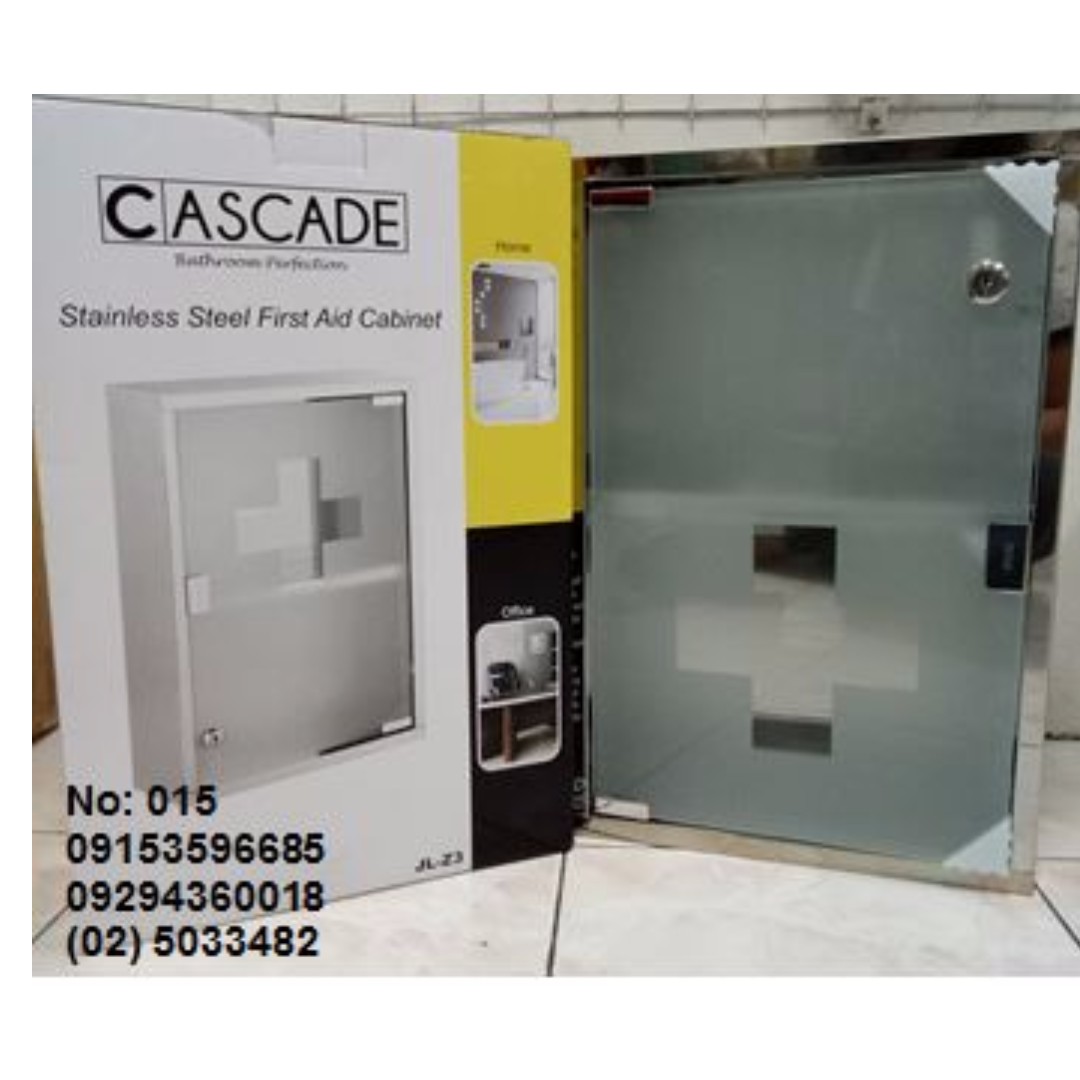 CASCADE Stainless Steel First Aid Cabinet, Health & Nutrition, Medical ...