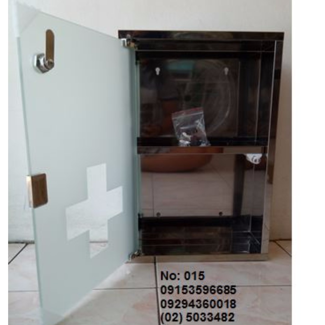 CASCADE Stainless Steel First Aid Cabinet, Health & Nutrition, Medical ...