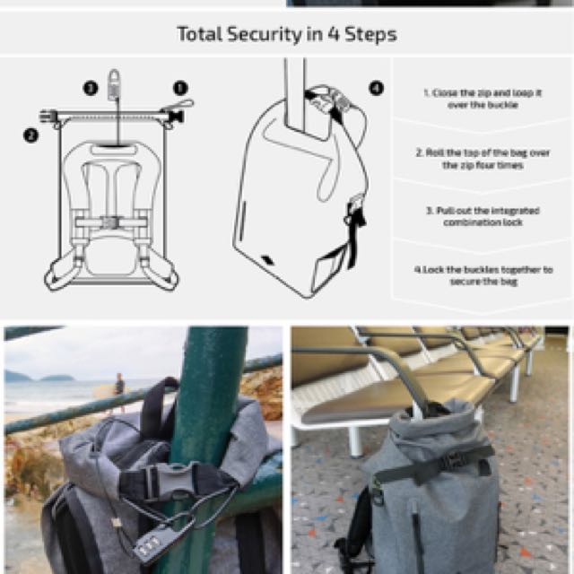 Code 10 Waterproof Lockable Backpack **rare Phantom Black**, Men's ...