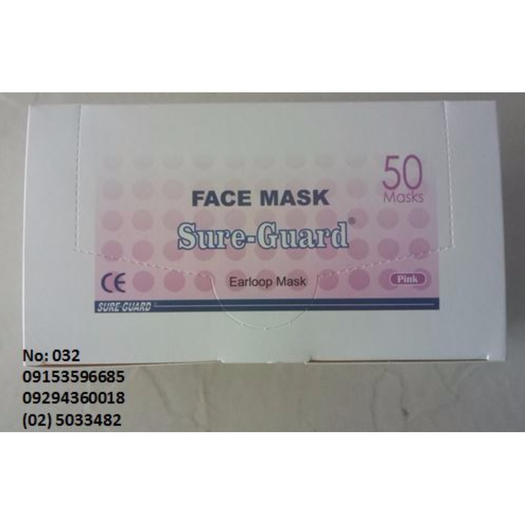 Sure-Guard Face Mask 50's, Health & Nutrition, Medical Supplies & Tools ...