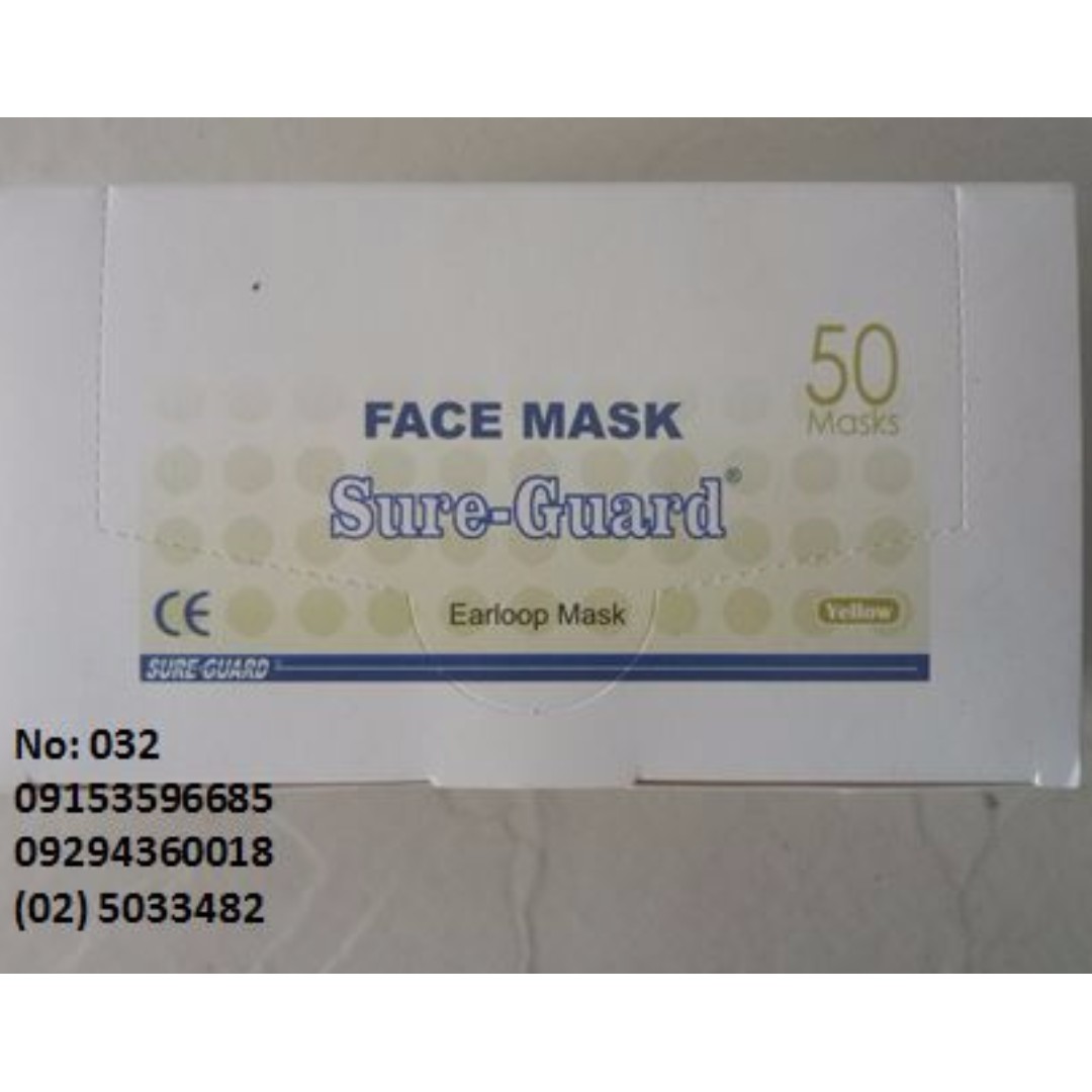 Sure-Guard Face Mask 50's, Health & Nutrition, Medical Supplies & Tools ...