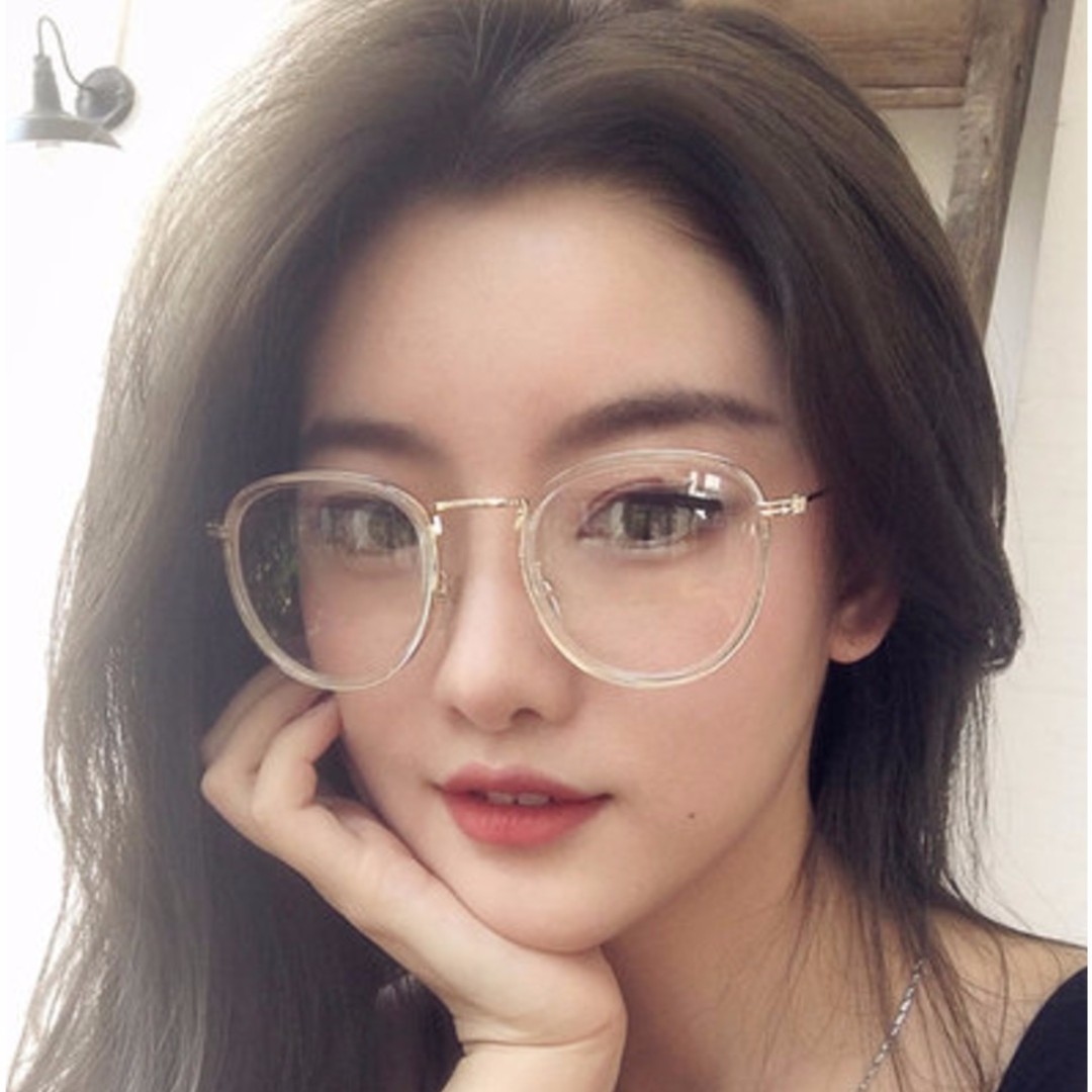 Classic Oval Shaped Black Frame / Clear Frame Unisex Transparent ...