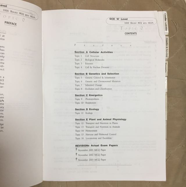 GCE A-Levels book: "1,000 Biology MCQ with Helps (Topical), Latest ...