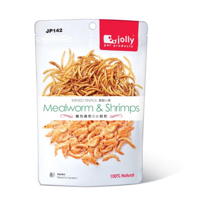 Jolly小食-天然麵包蟲乾+蝦乾（JP142）, 寵物用品, 寵物食品 - Carousell