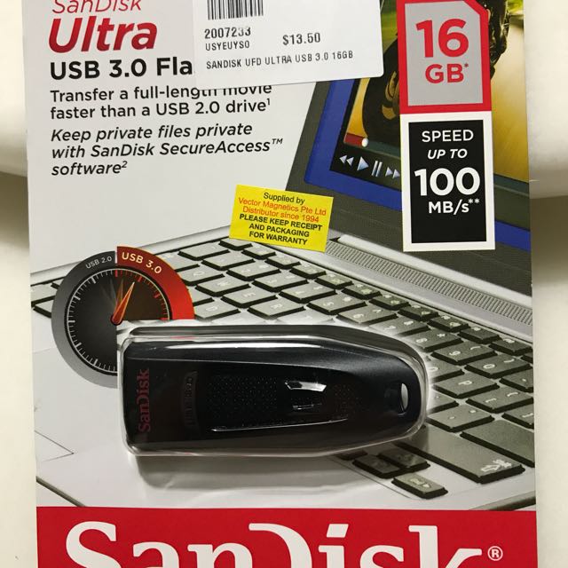 SanDisk Ultra USB 3.0 Flash Drive 16GB, Computers & Tech, Parts ...