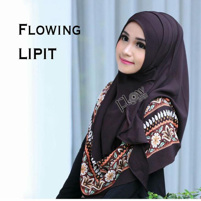 Hijab Flowing Lipit (2 Face) Instant, Women's Fashion, Muslimah Fashion, Hijabs on Carousell