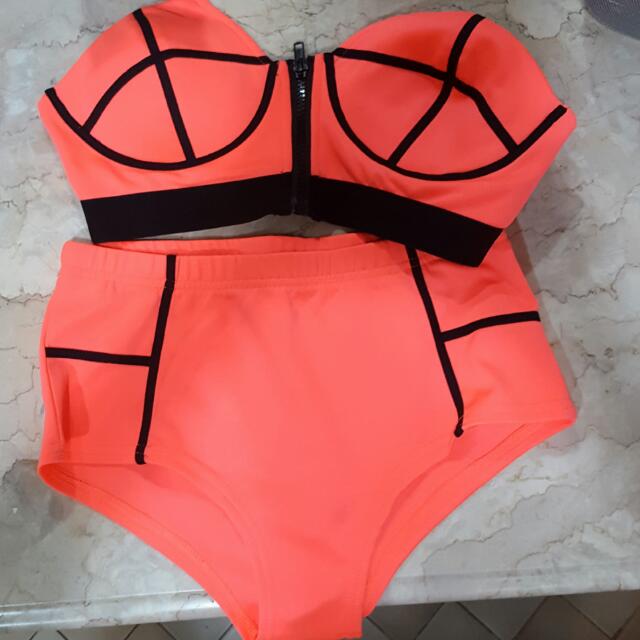 Hot Neon Orange Bikini, Women's Fashion, Swimwear, Bikinis & Swimsuits ...