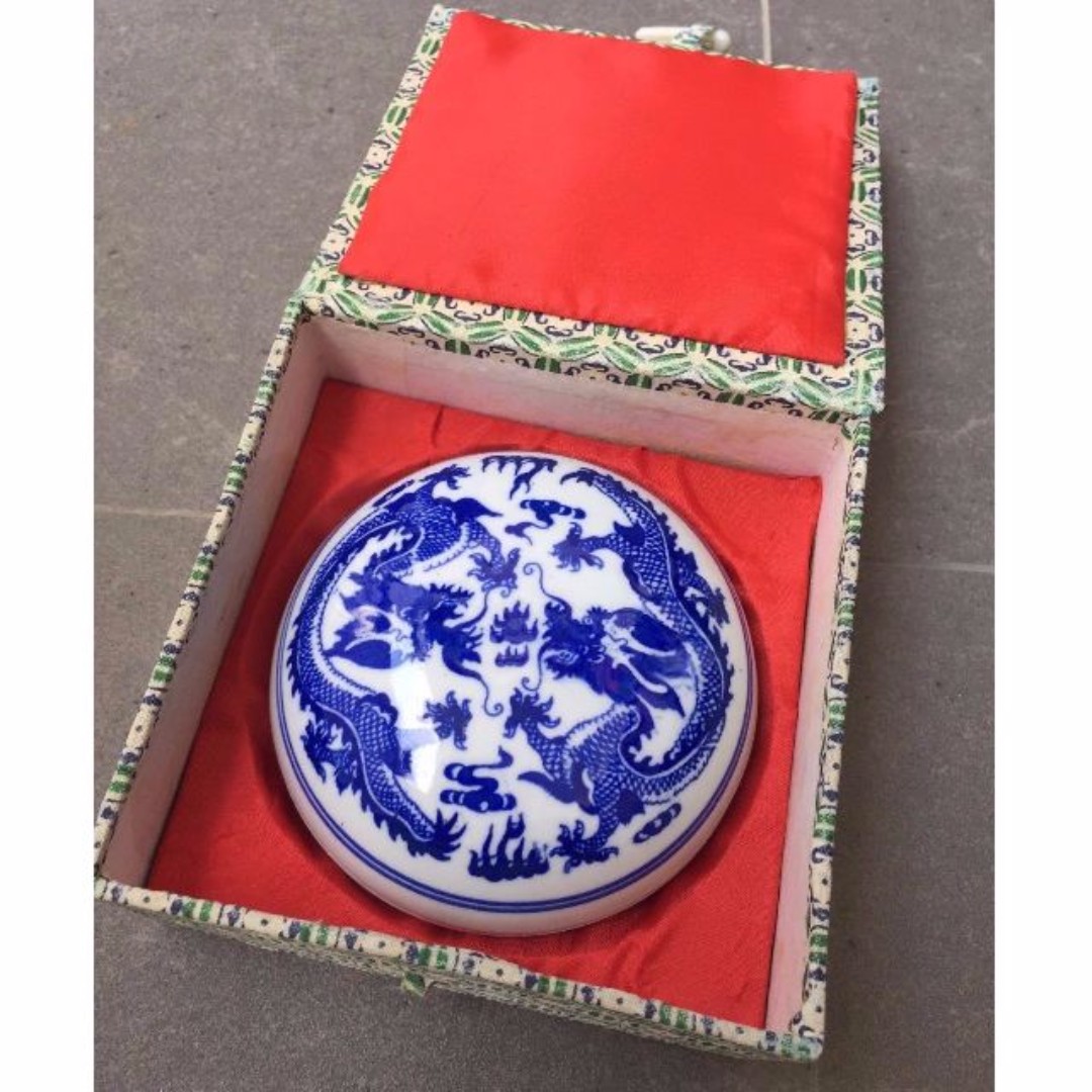 Chinese Double Dragon Red Seal Ink For Large Chinese Seals, Hobbies ...