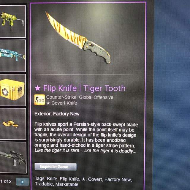 Flip knife Tiger Tooth, Hobbies & Toys, Toys & Games on Carousell