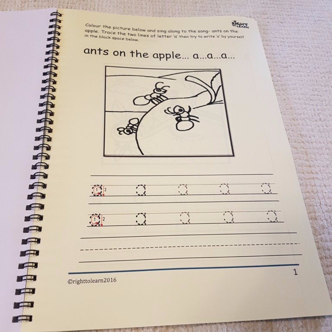 ANTS ON THE APPLE WRITING ACTIVITY BOOK 1 & 2, Hobbies & Toys, Books ...