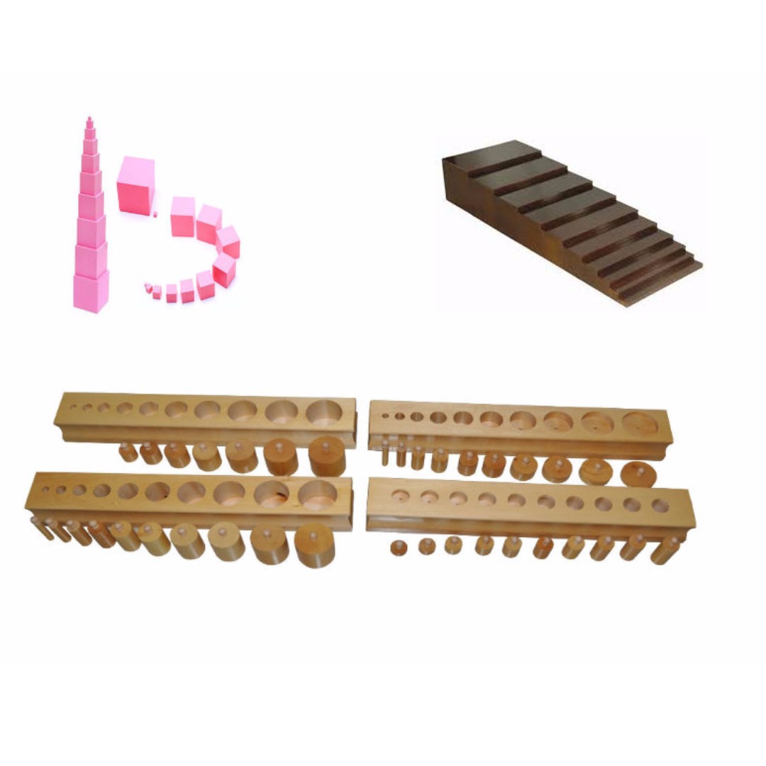 MONTESSORI SENSORIAL - STARTER PACKAGE - PERCEPTION OF DIMENSION ...