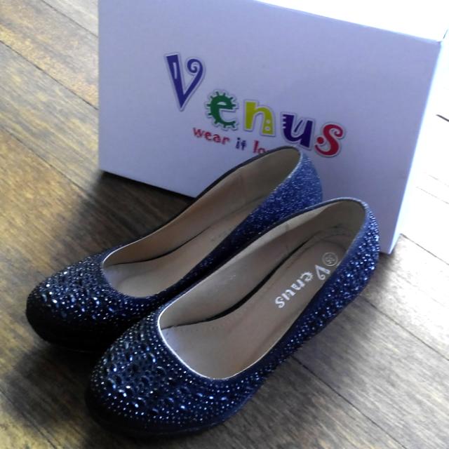 Sale! Venus Black Studded Wedge Shoes, Women's Fashion, Footwear, Flats ...