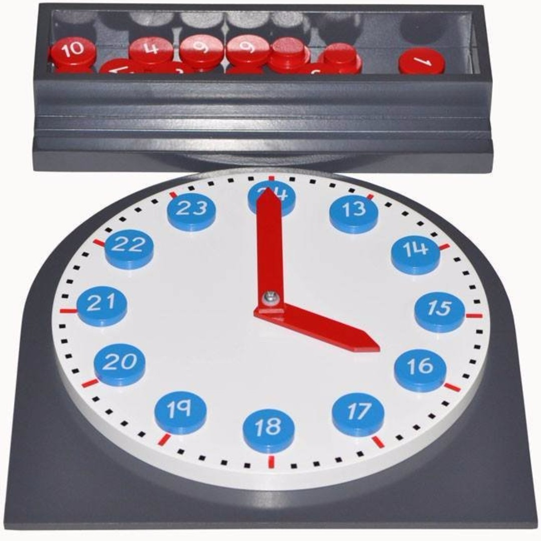 WOODEN CLOCK WITH MOVABLE HANDS & NUMBERS, Babies & Kids, Baby Nursery ...