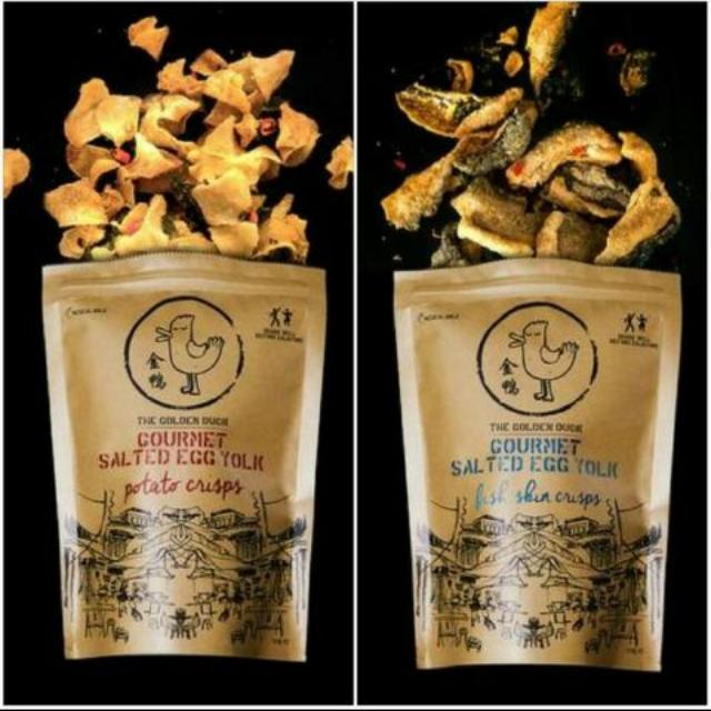 Golden Duck Salted Egg Potato Chips/Fish Skin, Food & Drinks, Packaged ...