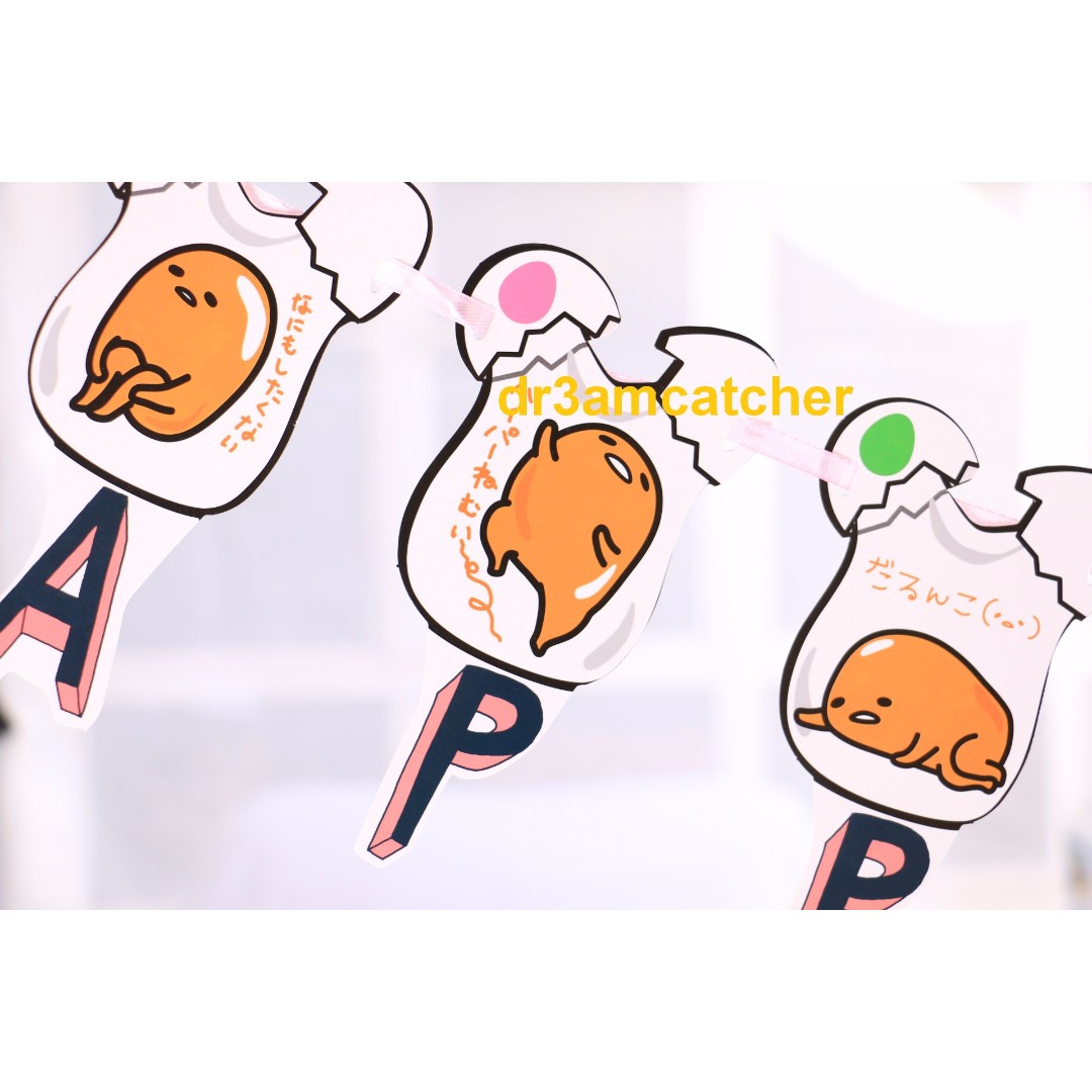 Gudetama HAPPY BIRTHDAY banner, Hobbies & Toys, Stationery & Craft ...
