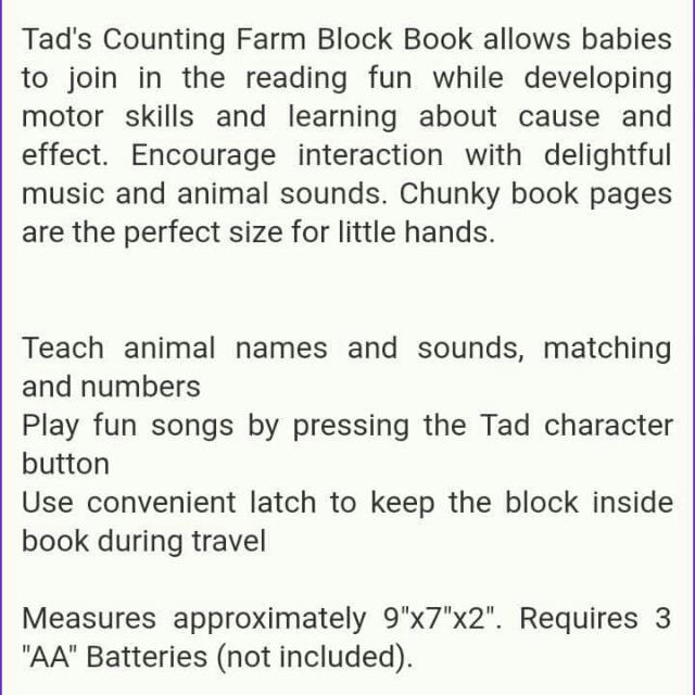 Leapfrog : Tad's Counting Farm Story Block Book, Hobbies & Toys, Toys ...