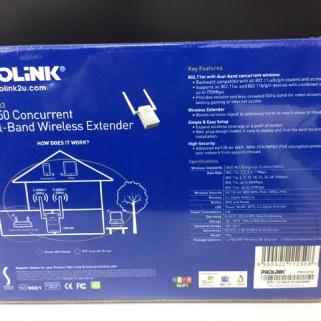 Prolink Wireless Extender AC750 Concurrent- PWC3703***Lowest price at ...