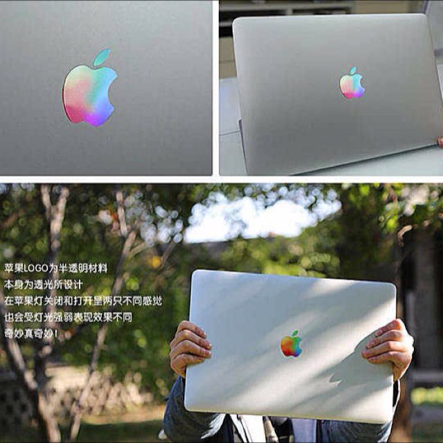 Rainbow Gradient Macbook Apple Logo Sticker, Computers & Tech, Parts ...