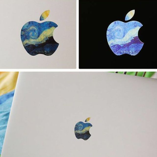 Van Gogh Macbook Apple Logo Sticker, Computers & Tech, Parts ...