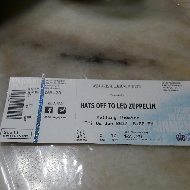 Led Zeppelin Ticket, Tickets & Vouchers, Event Tickets on Carousell