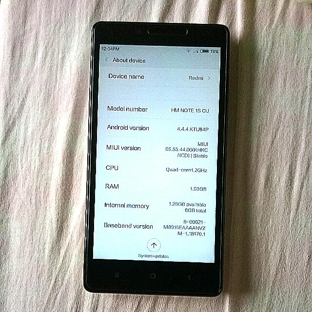 Redmi Note 1- HM Note 1S CU, Mobile Phones & Gadgets, Mobile Phones ...