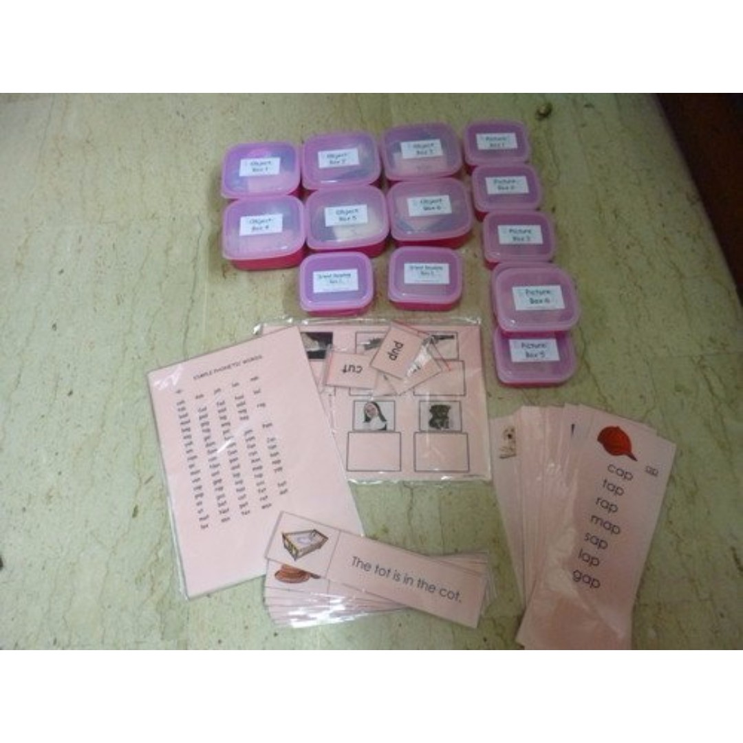 MONTESSORI PINK SCHEME - PHONICS - COMPLETE READING KIT-1, Hobbies ...