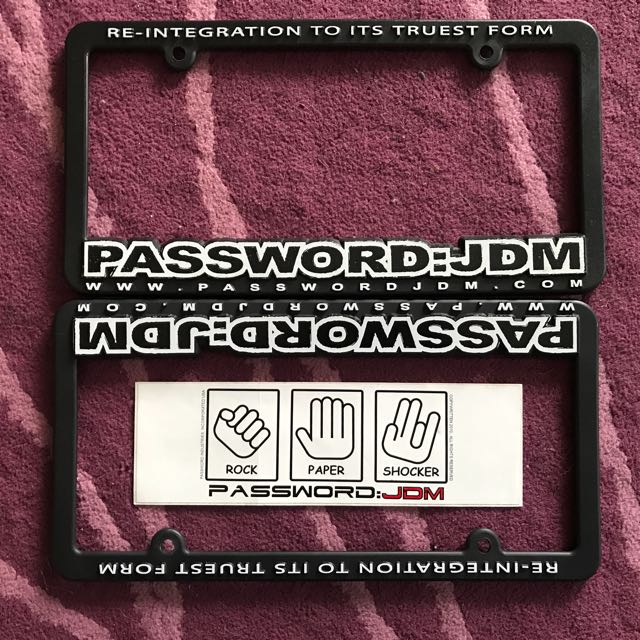 Original Password Jdm No plat Frame, Auto Accessories on Carousell