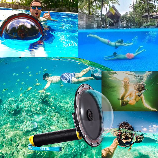 TELESIN 6" Gopro Dome Port For Gopro Hero3 ,3+ Hero 4, Photography ...