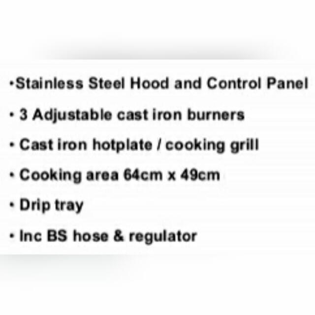 LANDMANN FLATBED GRILL (BBQ) Model 00553 De Luxe 3 Burner With ...