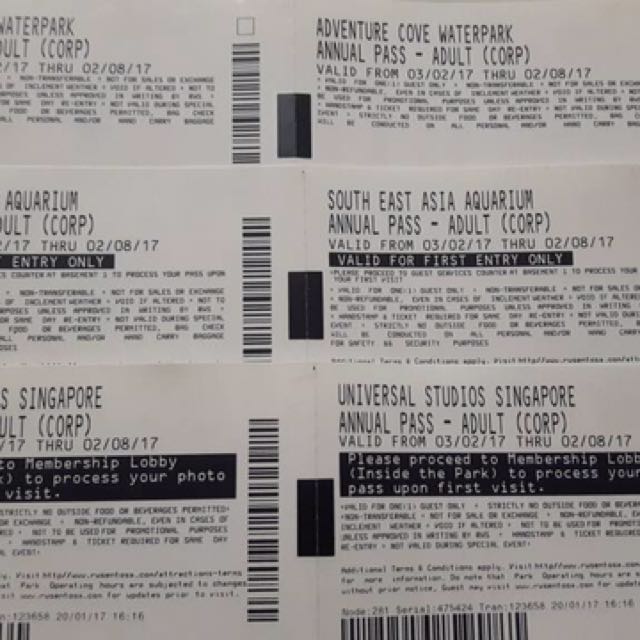 RWS Annual Passes, Tickets & Vouchers, Local Attractions & Transport on ...