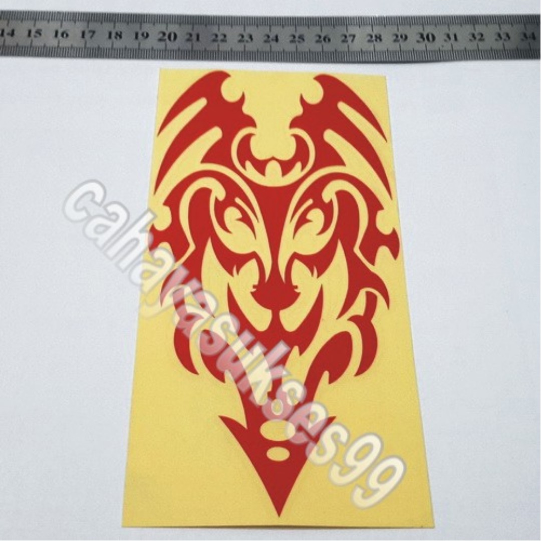 Sticker Cutting Motor Spakbor Body Mobil Red Lion Head Stiker Decal ...