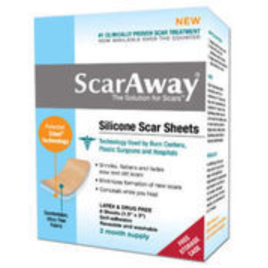 ScarAway Sheets 2-Months Supply Silicone Scar Sheets 8 Sheets (1.5" x 3 ...