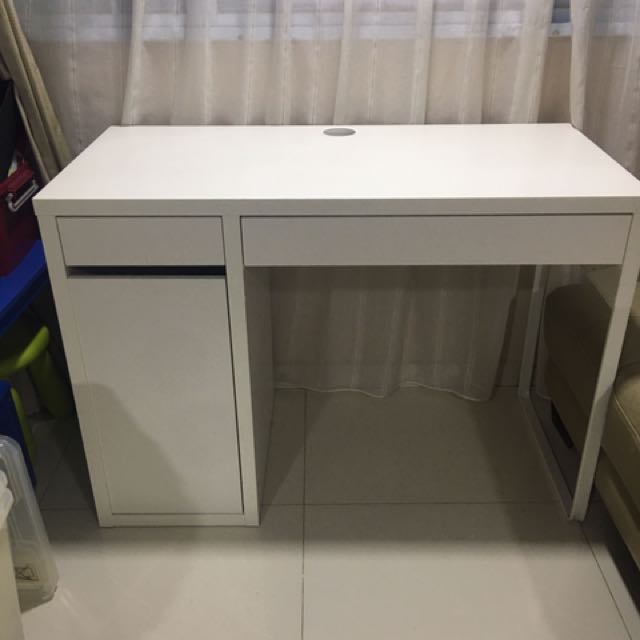 IKEA White Study Table, Furniture & Home Living, Furniture, Tables ...