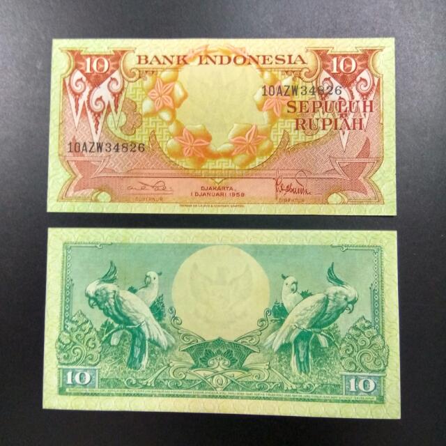 Indonesia 10 Rupiah 1959 issue, Hobbies & Toys, Memorabilia ...