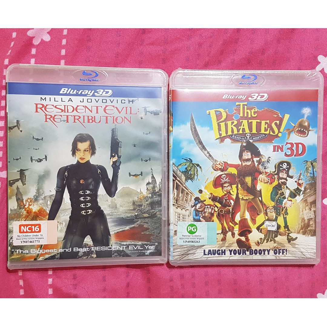NEW 3D Blu-Ray DVDs - Resident Evil: Retribution / The Pirates! Band of ...