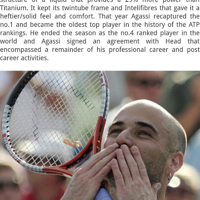 Tennis Racket : Brand New Head Liquidmetal Radical (Andre Agassi model ...