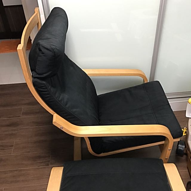 IKEA Poang Armchair (optional Stool), Furniture & Home Living ...