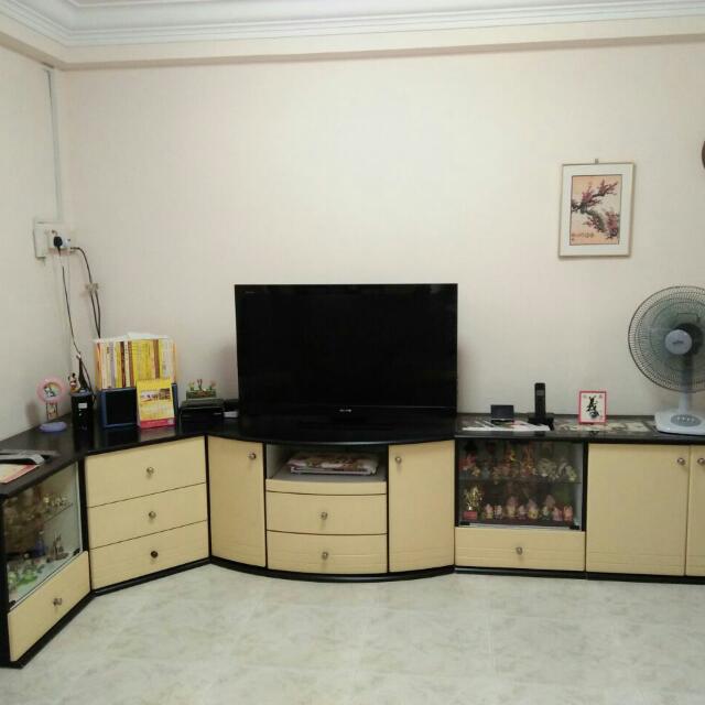 L Shaped TV Console, Furniture & Home Living, Furniture, TV Consoles on ...