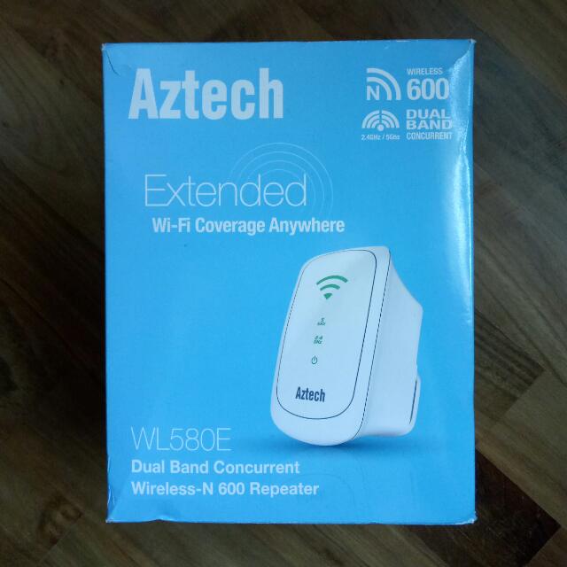 Aztech WL580E Dual Band Concurrent Wireless-N 600 Repeater, Computers ...
