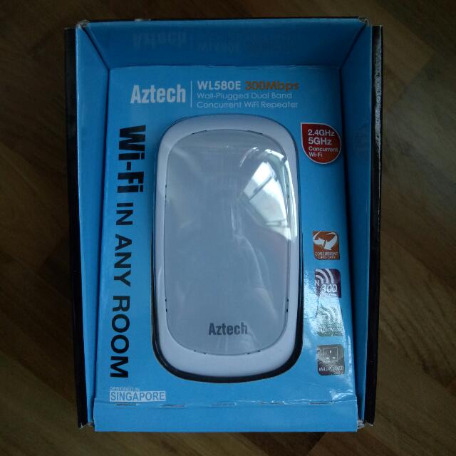 Aztech WL580E Dual Band Concurrent Wireless-N 600 Repeater, Computers ...